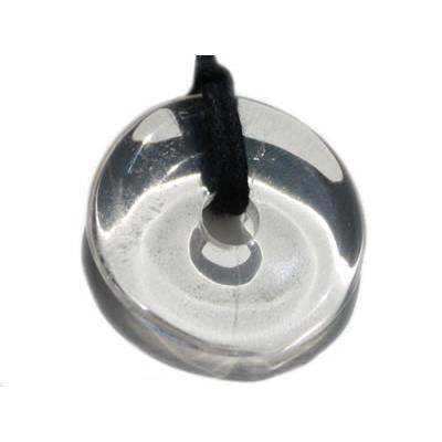 Pi Chinois Cristal de Roche pierre minérale pendentif fome de donut ...